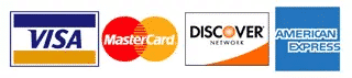 Accepted Payment Methods – Visa, MasterCard, Discover, American Express